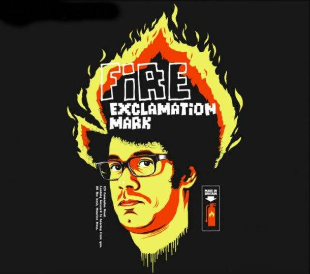 Fire Exclamation Mark - IT Crowd T-Shirt - The Shirt List