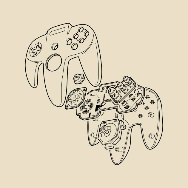 Blueprint 64 - Nintendo 64 T-Shirt by Manny Peters - The Shirt List