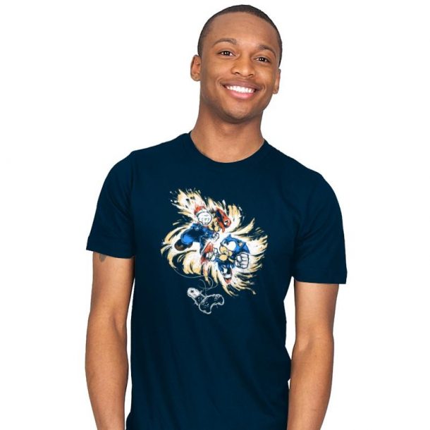 16 BIT BATTLE - Mario/Sonic T-Shirt - The Shirt List