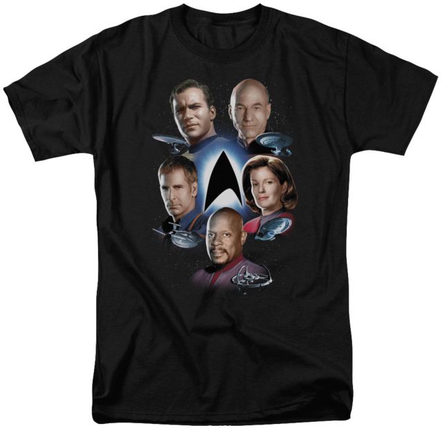 Five Captains One Shirt - A Star Trek T-Shirt - The Shirt List