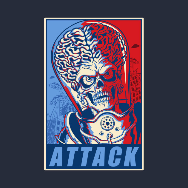 Attack! Blue & Red - Mars Attacks! T-Shirt - The Shirt List