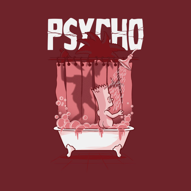 Psycho - Simpsons Bart Simpson T-Shirt - The Shirt List