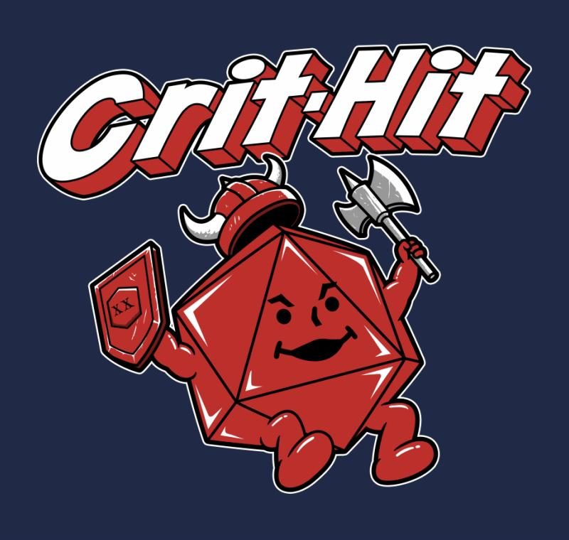 Crit-Hit - D20 Game Dice T-Shirt by Pigboom - The Shirt List