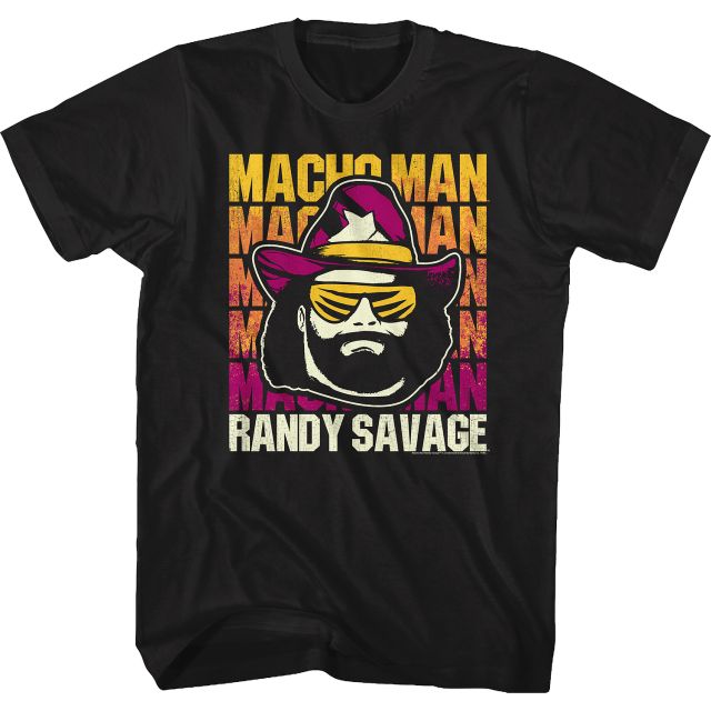 Repeating Macho Man Logo T-Shirt - The Shirt List