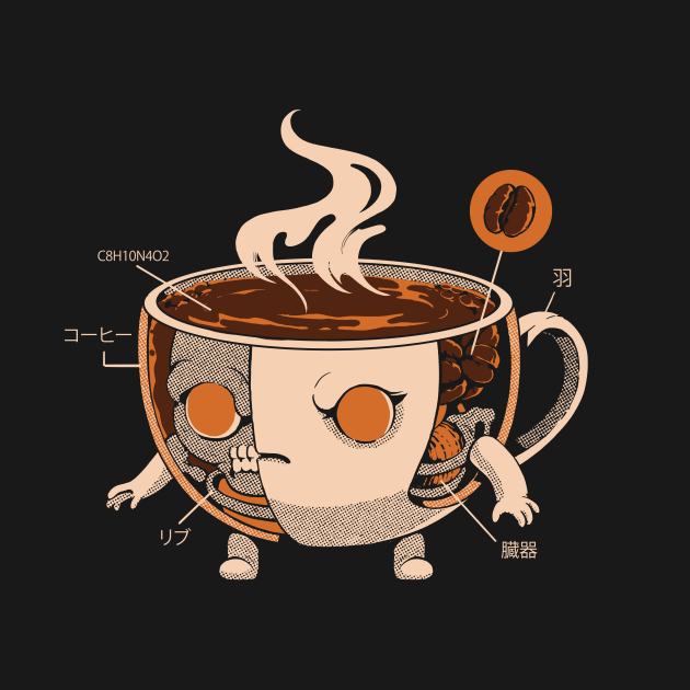 Coffeezilla X-ray - Coffee T-Shirt by Ilustrata - The Shirt List